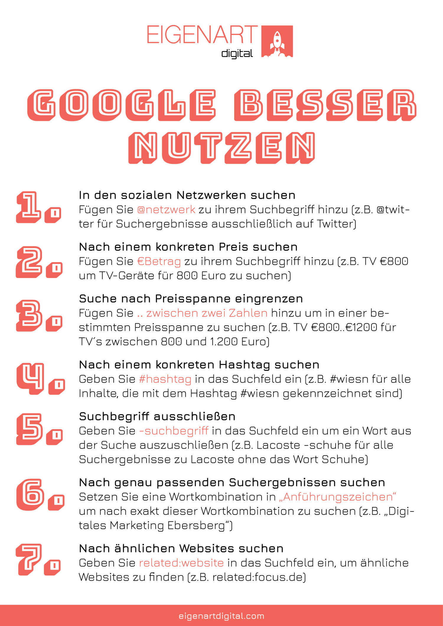 Richtig Googlen - Bessere Suchergebnisse mit Suchbefehlen erzielen Richtig Googlen - Bessere Suchergebnisse mit Suchbefehlen erzielen